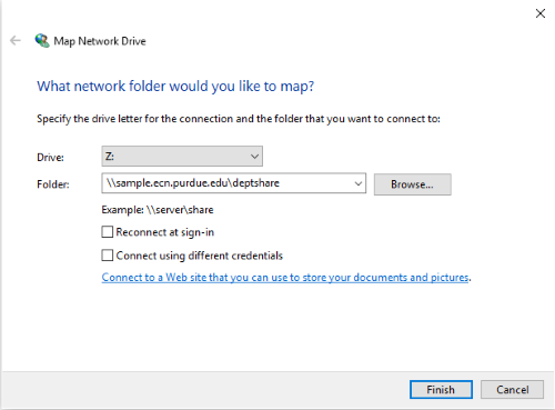 Mapping Engineering Network Drive using Windows — Purdue IT | Client Support Services ...